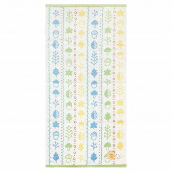 ふんわり優しい肌触りの無撚糸タオル木の実柄のふわふわ生地とちょこんと佇む小さな動物に心癒されます。サイズ約60×120cm個装サイズ：30×22×4cm重量個装重量：274g素材・材質コットン生産国中国fk094igrjs