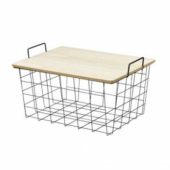 収納＆テーブルの2WAYバスケット！テーブルとしても使えるバスケットです。サイズW46×D36×H23(26)cm個装サイズ：48×38×28cm重量個装重量：1100g素材・材質ワイヤー・合板生産国中国fk094igrjs