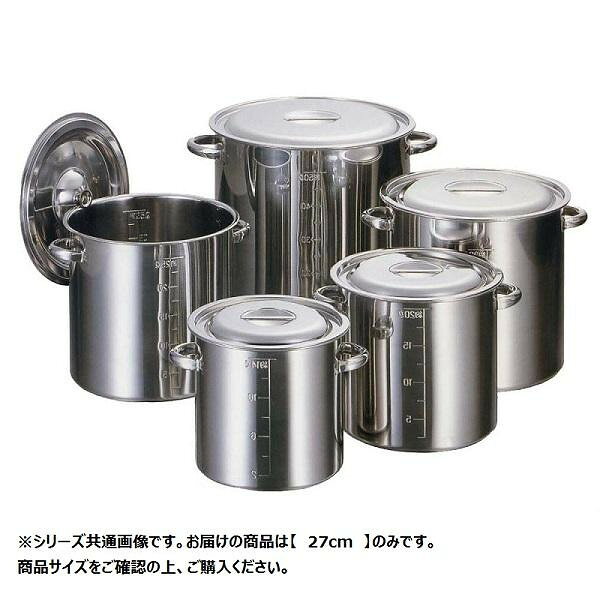 ステンレス製の目盛付寸胴鍋。18-8ステンレスを使用した目盛付寸胴鍋です。サイズ内径Φ270×深さ270mm個装サイズ：30.2×31.2×31.2cm重量個装重量：2659g素材・材質18-8ステンレス仕様容量:15.0L生産国日本ステン...