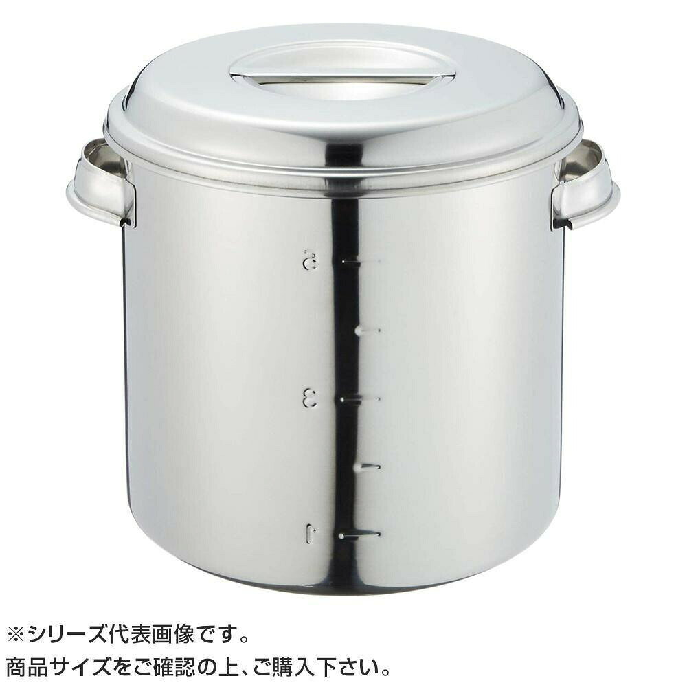目盛付のキッチンポット!タレやスープ、調味料等の保管や保存にオススメです。サイズ内径Φ260×深さ260mm個装サイズ：28×29×28.2cm重量個装重量：2042g素材・材質モリブデン含有ステンレス生産国日本目盛付のキッチンポット!タレ...