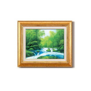 一筆一筆、丁寧に描かれた本物の油絵です。北アルプス・奥入瀬川・上高地の美しい自然を描いた油絵です。川のせせらぎが聞こえそうな程リアルです。奥入瀬川の爽やかな清流の流れを再現した上質な油絵を、贅沢感のある金のフレームにセットしました。リサイク...