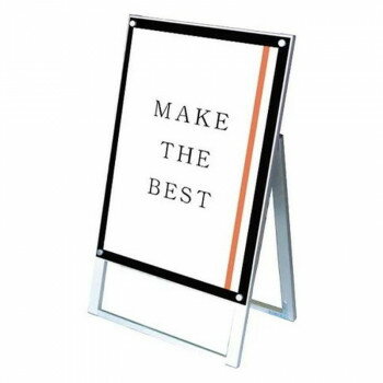 ポスターを画期的に簡単に交換磁石を利用したビスにより、ポスターを画期的に簡単に交換できます。次世代スタンド看板です。※上側2ヵ所がマグネジ用化粧ビスとなります。サイズ面板:W585×H798mm個装サイズ：104.7×10.7×70cm重量...