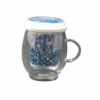 ひとり気ままなティータイムに!ガラスのマグカップに陶磁器の茶こしと蓋をセットしました。茶こしは底部が三つ脚になっており、マグカップに茶こしの脚を引っ掛け、熱いお茶の湯切りをすることができます。蓋は裏返すと茶こし受けとしてもご使用いただけます...