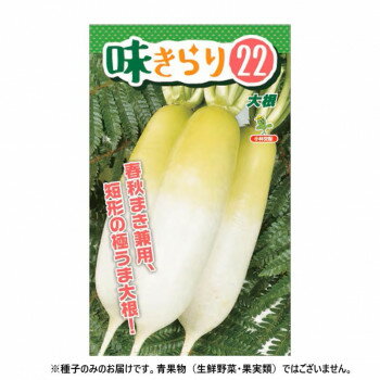 春秋まき兼用、短形の極うま大根!晩抽性強く、春秋まき兼用の短形大根です。適期栽培で播種後60日程度から収穫でき、根長22cm、重さ800g前後の手ごろな大きさで出荷できる。肉質緻密でス入り遅く、従来の短形大根にはない優れた食味を持ち、サラダ...