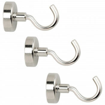 しっかりくっつき、ズレ落ちにくい!強力マグネットフックキッチンや玄関等様々な場所で役立つ「ネオジムマグネットフック3個組」。強力磁力で壁面にピタッと密着して動きにくい!フックに物を「掛ける・取る」の動作もスムーズに行えます。しっかりくっつき...
