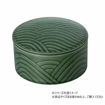 おすすめ波文様と和が織りなす実用性の高い蓋物。おかずの盛り付けやお菓子入れ、そのまま保存容器としてもお使いいただけます。サイズφ110×50mm個装サイズ：12.0×12.0×6.0cm重量310g個装重量：410g素材・材質磁器仕様食洗機...