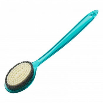 やわらかな泡立ちと心地よいシャリ感のボディブラシ。ソフトファイバー(石鹸含み・泡立ちの良い)とスパイラルファイバー(刷掃性に優れた)2種類を使った(ハイブリッド)タイプの画期的なボディブラシです。長めのハンドルで、背中も洗いやすいです。サイ...