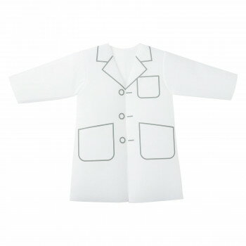 おすすめお医者さんのようなコートです。白い不織布製なのでクレヨンなどで自由に模様もかけます。サイズ着丈:約600mm、裾幅:約430mm個装サイズ：32.5×36×1.2cm重量56g個装重量：56g素材・材質不織布生産国中国fk094igrjs