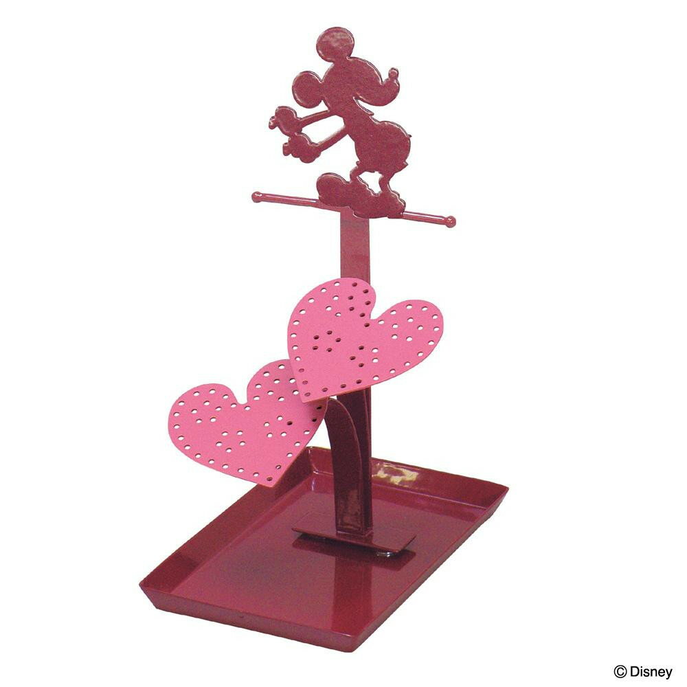 アクセサリーをスッキリ収納♪ミッキーのピアススタンド!!シンプルなシルエットのデザインがオシャレな、ミッキーのピアススタンド。ピアスを掛けるハートのプレートは、マグネットで脱着できます。サイズ(約)W8×L12×H18cm個装サイズ：12....