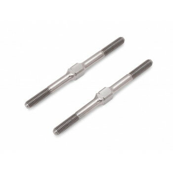 おすすめ軽量高強度なM3チタン製ターンバックル。高級感のあるマットな質感でドレスアップにも効果的。フロント、リアアッパーアーム用です。サイズ個装サイズ：13.5×9×0.5cm重量個装重量：10gセット内容チタンバールック45mm×2生産国...