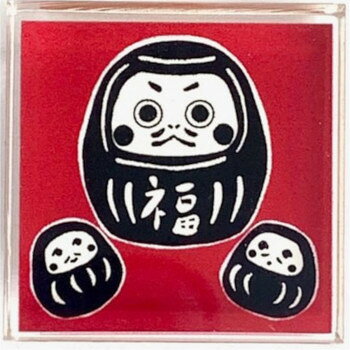 おすすめアクリルブロックにカラー印刷をして華やかで飾っても可愛いスタンプ。3体の親子だるまさんのデザインです。サイズW31×D15×H31mm個装サイズ：5×5.5×1.5cm重量14g個装重量：15g素材・材質アクリル・スポンジ・ゴム生産...
