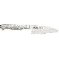 プロの理想の切れ味と使い易さを追求した造り。家庭でも使い易い庖丁です。刃が短めのタイプで、片刃と両刃があります。サイズ個装サイズ：26×6×2cm重量個装重量：145g素材・材質刀身:モリブデン・バナジウム鋼ハンドル:18-8ステンレス鋼仕...