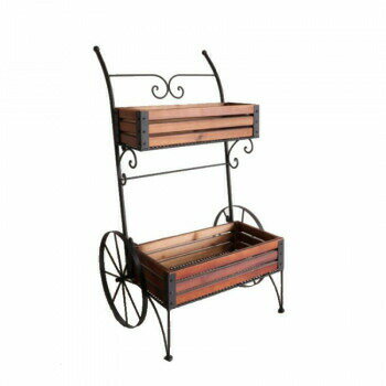 素敵なスタンド型フラワーカートです。お庭やテラスをオシャレに演出するスタンド型フラワーカートです。ガーデニングがお好きな方におすすめです。※レトロ感、アンティーク感を出す為にわざと「磨り減ったように」塗装が施されています。傷ではなく商品の特...