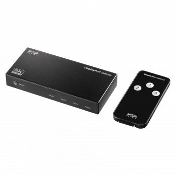 おすすめパソコン3台のDisplayPort出力(映像・音声)を1台のDisplayPort搭載ディスプレイに切り替え出力できるDisplayPort切替器です。最大7680x4320(8K/30Hz)解像度に対応しており、美しく高精細なD...
