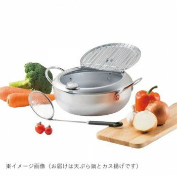 おすすめ温度管理の大切な天ぷら料理も温度計がついてるから安心です。サイズ天ぷら鍋:32.1×25.8×8cm個装サイズ：29.2×25.8×3.9cm重量約1.7kg個装重量：1000g素材・材質鍋:鉄カス揚げ:ポリプロピレン・ステンレス仕...