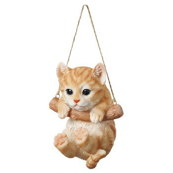 可愛いネコのオブジェ小枝にぶら下がる、とってもかわいい無邪気な動物のオブジェ。リラックスした表情で、とってもかわいい仕草がたまりません。大切な方へのプレゼントにも最適です。サイズW102×H150×D95mm個装サイズ：13.0×17.0×...