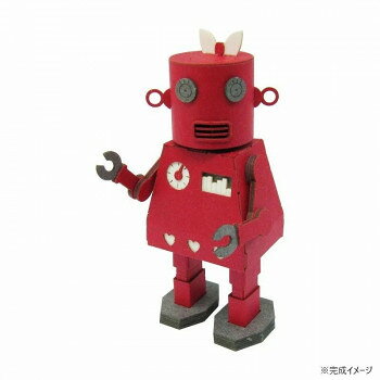おすすめ赤いロボットのキットです。全身が少しメタリックな赤でクリっとした大きな目。白いリボンとハートがお茶目なロボコです。※みにちゅあーとキットはキット商品です。完成品ではございません。サイズW30×D25×H58mm個装サイズ：18.0×...