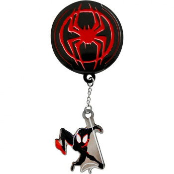 スパイダーバース2のピンバッジセット糸でぶら下がるようにユラユラ揺れるデザインのピンバッジ2個セットです。サイズ全長:約8.7cm、ピンズ:約H4.1×W3.6×厚さ0.2cm、全長:約9.7cm、ピンズ:約H4.1×W3.6×厚さ0.2c...