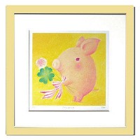 ほんわか癒し系アート。やさしいタッチのパステル画で描く、可愛らしい動物達をモチーフにした心暖まる作品が人気のアーチストです。飾るだけで幸運を運んできてくれそうな見る人を幸せにしてくれる雰囲気が人気です。サイズ320×320×21mm個装サイ...