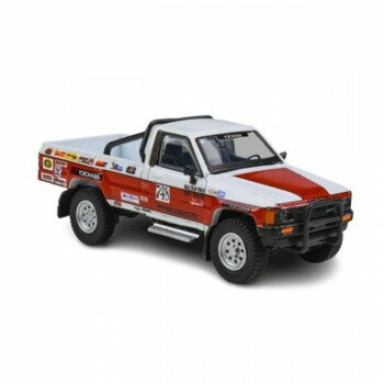 トヨタの本格オフロードミニカー1980年代のトヨタ製ピックアップの代表格。頑丈なラダーフレーム構造で世界中で信頼されるモデルです。サイズ個装サイズ：30.0×20.0×10.0cm重量個装重量：300g素材・材質ダイキャスト他仕様1/64ス...