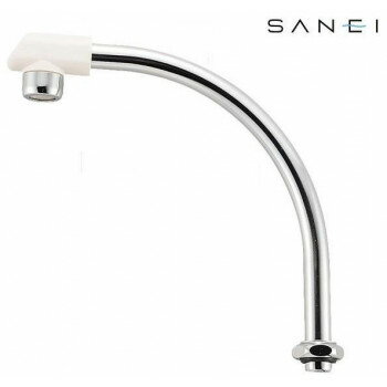 ソフト整流、流しも広く使えます。主にキッチン用の台付混合栓に取り付けるパイプです。流しが広く使える腰高上向きタイプで、触れても熱くない断熱キャップ付です。水ハネしにくいソフト整水です。ほとんどのメーカーに取り付けできます。サイズ長さ:159...