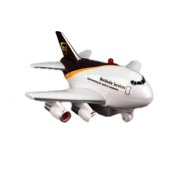 飛行機のプルバックマシーン。UPSの飛行機をプルバックで再現しました。サイズ約11cm個装サイズ：20×15×7cm重量個装重量：80g素材・材質プラスチック他仕様使用ボタン電池:LR41×2(テスト用付属)サウンド:エンジン音製造国中国飛...