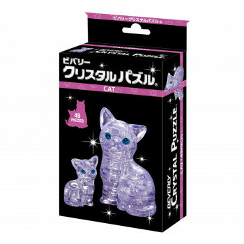 完成後はインテリアとしてこのパズルは透明のピースを組み上げる立体ジグソーパズルです。完成すると、クリスタルのように美しく輝くインテリアとして楽しめます。くるりと巻いたしっぽがキュートな、愛くるしい親子猫が出来上がります。サイズ個装サイズ：1...