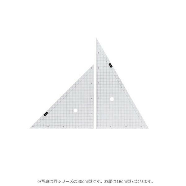 5mm方眼入りの三角定規。平行線を引いたり四角形を描くのに便利な5mm方眼目盛り入りの三角定規です。サイズ個装サイズ：1×24×11cm重量個装重量：50g素材・材質アクリル樹脂仕様厚さ:2mm目盛り:5mm方眼製造国日本5mm方眼入りの三...