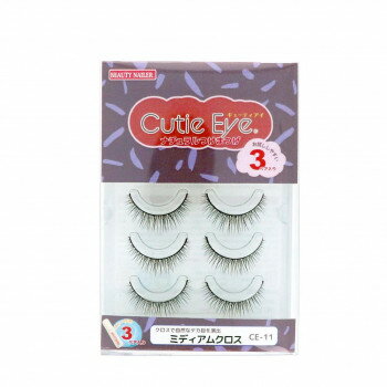 おすすめクロスで自然な感仕上がり、中央が長いデカ目効果を演出のミディアムクロスです。キューティアイは全て手作りされ、滅菌処理を施しています。また、SGSグループの品質検査合格済です。※剥がすときは肌の負担にならないようやさしく剥がして下さい...