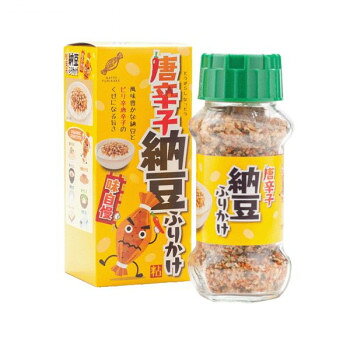 風味ゆたかなふりかけ風味豊かな納豆とピリ辛唐辛子のくせになる旨さを楽しめるふりかけです。ほかほかご飯、おむすび、お弁当にふりかけて、お召し上がり下さい。内容量唐辛子納豆ふりかけ(90g)×30個サイズ個装サイズ：34.8×17.2×43.5...