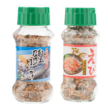 風味ゆたかなふりかけあたたかいご飯におむすび、お弁当にふりかけて、お召し上がりください。【鰹ふりかけ】茶色を基調とした色合いで、鰹のイメージ及び風味を生かしたカルシウム豊富なふりかけです。ごま・のりで風味を高めています。【えびふりかけ】カル...