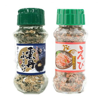 風味ゆたかなふりかけあたたかいご飯におむすび、お弁当にふりかけて、お召し上がりください。【雲丹ふりかけ】オレンジ色を基調とした色合いで、うにのイメージ及び風味を生かしたふりかけです。ごま・のり・鰹で風味を高めています。【えびふりかけ】カルシ...