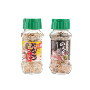 ふりかけセットとんこつラーメンふりかけは、茶色を基調とした色合いで、とんこつラーメンのイメージ及び風味のふりかけです。ねぎ、胡麻、海苔で風味を高めています。のどぐろ煮付風味ふりかけは、のどぐろ(アカムツ)を使用し、煮付け風味のふりかけにしま...