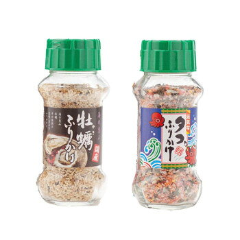 風味ゆたかなふりかけ赤色を基調としたこの風味を生かしたふりかけです。たんぱく質やカルシウムが豊富な「たこふりかけ」。そして国産牡蠣を顆粒に練り込み独特の風味をお楽しみいただける牡蠣のふりかけです。ほかほかご飯、おむすび、お弁当にふりかけて、...