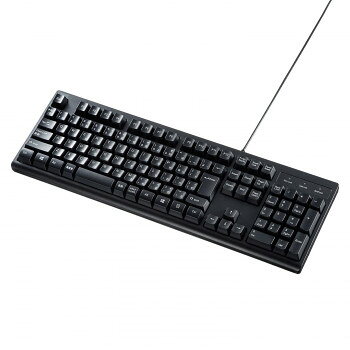 おすすめ使いやすさにこだわった標準日本語配列のスタンダードキーボードです。キーボード樹脂部分はSIAA抗菌認証を取得した抗菌仕様です。抗菌作用で大腸菌や黄色ブドウ球菌の繁殖を抑えます。IP55をクリアした防水防塵設計でキーボードの丸洗いが可...