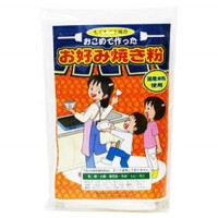 アレルギーを持つ方のために。国産米粉で作った、小麦不使用のお好み焼き用ミックス粉です。ふっくらとしたお好み焼きが楽しめます。もぐもぐ工房では、卵、小麦、大豆、牛乳、そば、落花生を一切使用しておりません。サイズ個装サイズ：38×28×10cm...