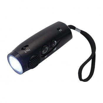 災害時にも使えるラジオLEDライト非常時にも安心して使えるワイドFM対応AM/FMラジオ・LEDライト・防犯サイレンの3つの機能がついており災害時にも心強い。サイズ4.5×13.3×4.5cm個装サイズ：7×16×5cm重量個装重量：126...