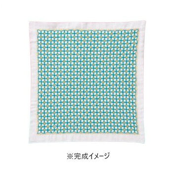 花ふきんに刺繍ができる刺し子キットです。初級〜中級者向け。くぐり刺しは刺す部分のみプリントされており、そのあと、お客様自身で布と糸をくぐらせて完成させる技法です。サイズ出来上がり寸法:約縦34cm×横34cm個装サイズ：30×19.5×1c...
