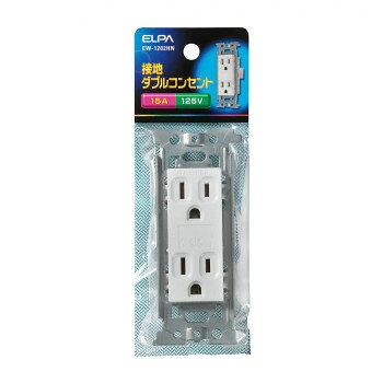 おすすめ接地ダブルコンセント。※電気工事士法により、この器具の施工は電気工事士でなければできません。サイズ個装サイズ：6×2.5×17cm重量個装重量：86g仕様定格:125V　15A口数:2口用生産国中国fk094igrjs