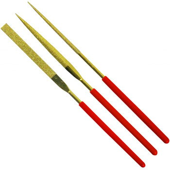 おすすめ細かい精密な研磨作業にチタン加工してあるから長く使えます。やすり面が、平・半丸・丸の3本セットのダイヤモンドシャープナー。一般のやすりでは削りにくい超硬チップ・ステンレス等の硬い金属や、ガラス・陶器・樹脂製品のバリ取り・面取り等の研...