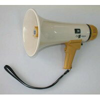 スポーツ、運動会に大活躍!!ボリュームダイヤル式のメガホンです。サイズ口径φ190×全長320mm個装サイズ：37×24×44cm重量1100g個装重量：1400g素材・材質ABS樹脂仕様乾電池:単3×8個(別売)スピーカーON/OFFスイ...