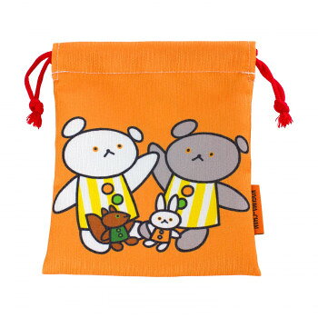 贈り物に!絵本こぐまちゃんをデザインした巾着です。和素材のポリエステル楊柳(ヨウリュウ)にプリントを入れてこぐまちゃんの可愛らしさを表現しました。コップ袋としてもお勧めです。サイズ150mm×180mm個装サイズ：22×16×1cm重量30...