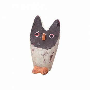 シンプルで素朴なフクロウオブジェ。シャビーな雰囲気に仕上げたフクロウの木製オブジェ。1つずつ微妙に顔が違うのが味わい深く、手作りならではの楽しさです。サイズ約6×D6×11.5cm個装サイズ：12×6×6cm重量個装重量：150g素材・材質...