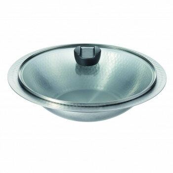 ステンレスの一枚板からプレスして作り出されたシンプルな鍋取っ手代わりになる広めのフチで見た目もすっきり。寄せ鍋やしゃぶしゃぶなどの鍋料理の他、そうめんの受け皿など、大皿としても使えます。ガラス蓋の取っ手にツールを一時置きすることができます。...