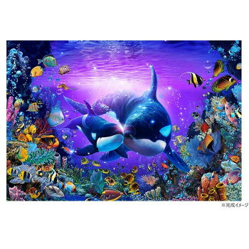 おすすめラッセンが描く母なる海にシャチの親子が雄大に泳ぐ姿を表現。深い海の力強さも感じられる1枚。箔印刷により豪華絢爛なジグソーパズルを実現。サイズ26×38cm個装サイズ：17.0×14.5×5.0cm重量個装重量：280g仕様(C)Ch...