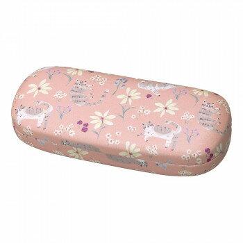 おすすめ猫と花柄のデザインがかわいい、ハードタイプのメガネケースです。サイズ内寸:約W160×D65×H35mm、クロス:150×150mm個装サイズ：17.1×7.7×4.2cm重量約120g個装重量：120g素材・材質スチール/合皮仕様...