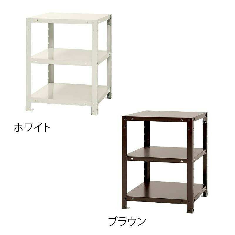 【時間指定不可】【日祝配達不可】収納に便利なスチールラック!前方の支柱穴が少なく、穴を小さくしたスマートなスチールラックです。中段の変更が簡単なスチールラックです。サイズ個装サイズ：61×47×8cm重量個装重量：6600g素材・材質スチー...