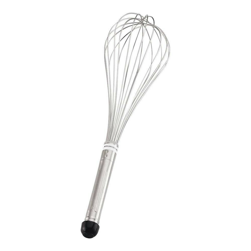 泡立て器です。軽くて耐久性にも優れています。サイズΦ100×全長390mm個装サイズ：10.3×39.5×11.2cm重量個装重量：176g素材・材質線材部:18-8ステンレス樹脂部:66ナイロン仕様洗浄機対応耐熱:180度生産国日本泡立て...