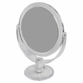 平面鏡と約10倍拡大鏡の両面鏡スタンドミラー。アイメイクや日々のスキンチェックに便利な超高倍率タイプです。片面は通常平面鏡です。【使用上の注意】●本来の用途以外には使用しないで下さい。●鏡面に直接日光を当てないで下さい。(火災の危険)●汚れ...