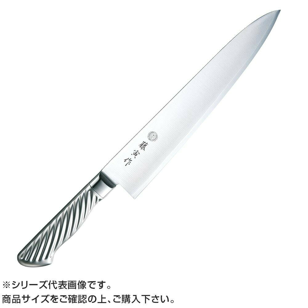 藤寅作の牛刀ハンドルも美しい牛刀です。サイズ刃渡270×全長405mm個装サイズ：2.8×42.6×14.4cm重量255g個装重量：340g素材・材質DPコバルト合金鋼割込生産国日本藤寅作の牛刀ハンドルも美しい牛刀です。fk094igrjs